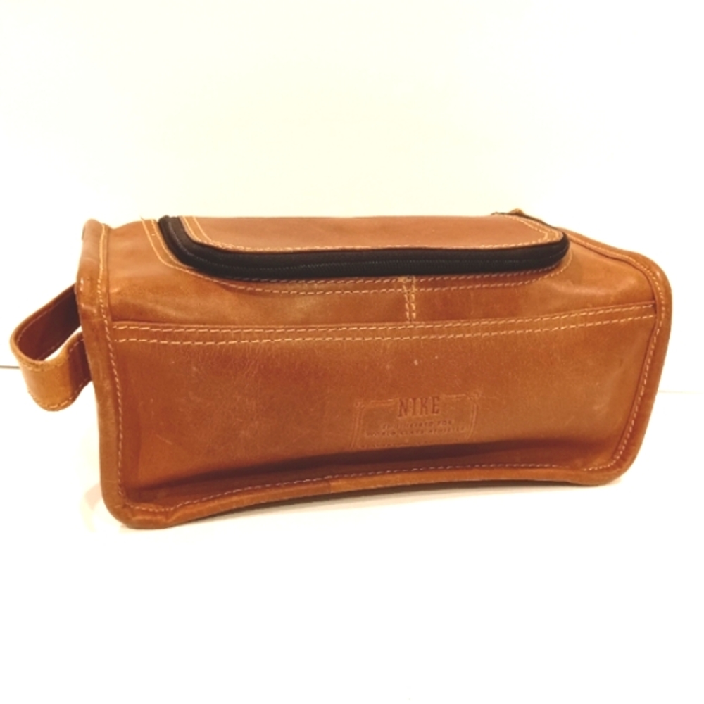 Nike Genuine Leather Dopp Kit Toiletry Bag Travel - Gem